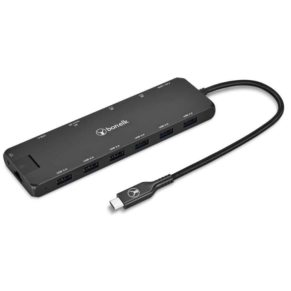 Bonelk Long-Life USB-C to 14-in-1 Multiport Hub - Black – Digital3d.com.au